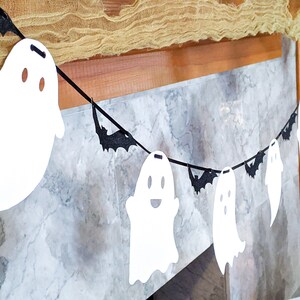 Ghost Banner, Halloween Banner, Ghost Garland, Bat and Ghost Banner ...