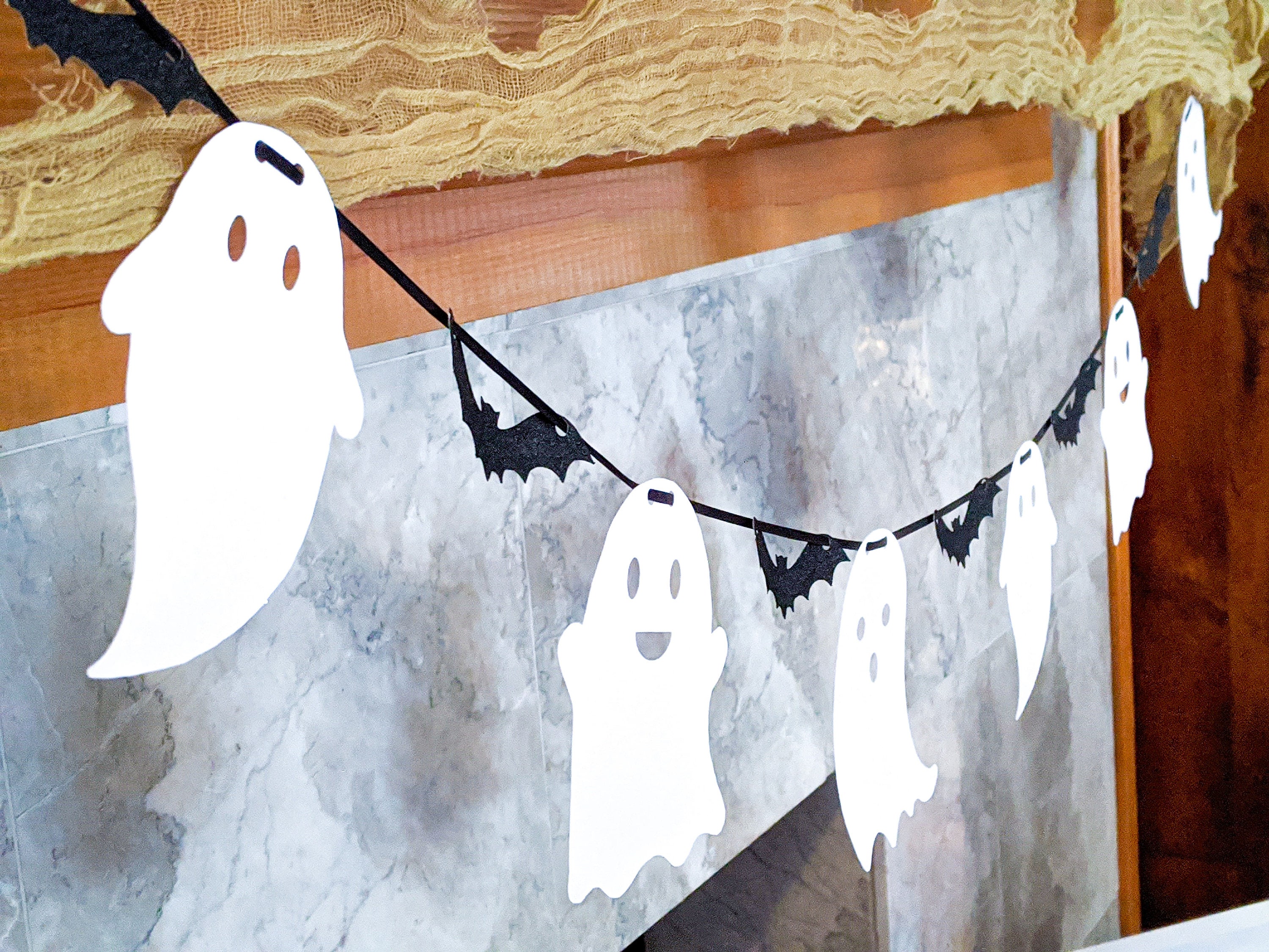 Ghost Banner Halloween Banner Ghost Garland Bat and Ghost - Etsy