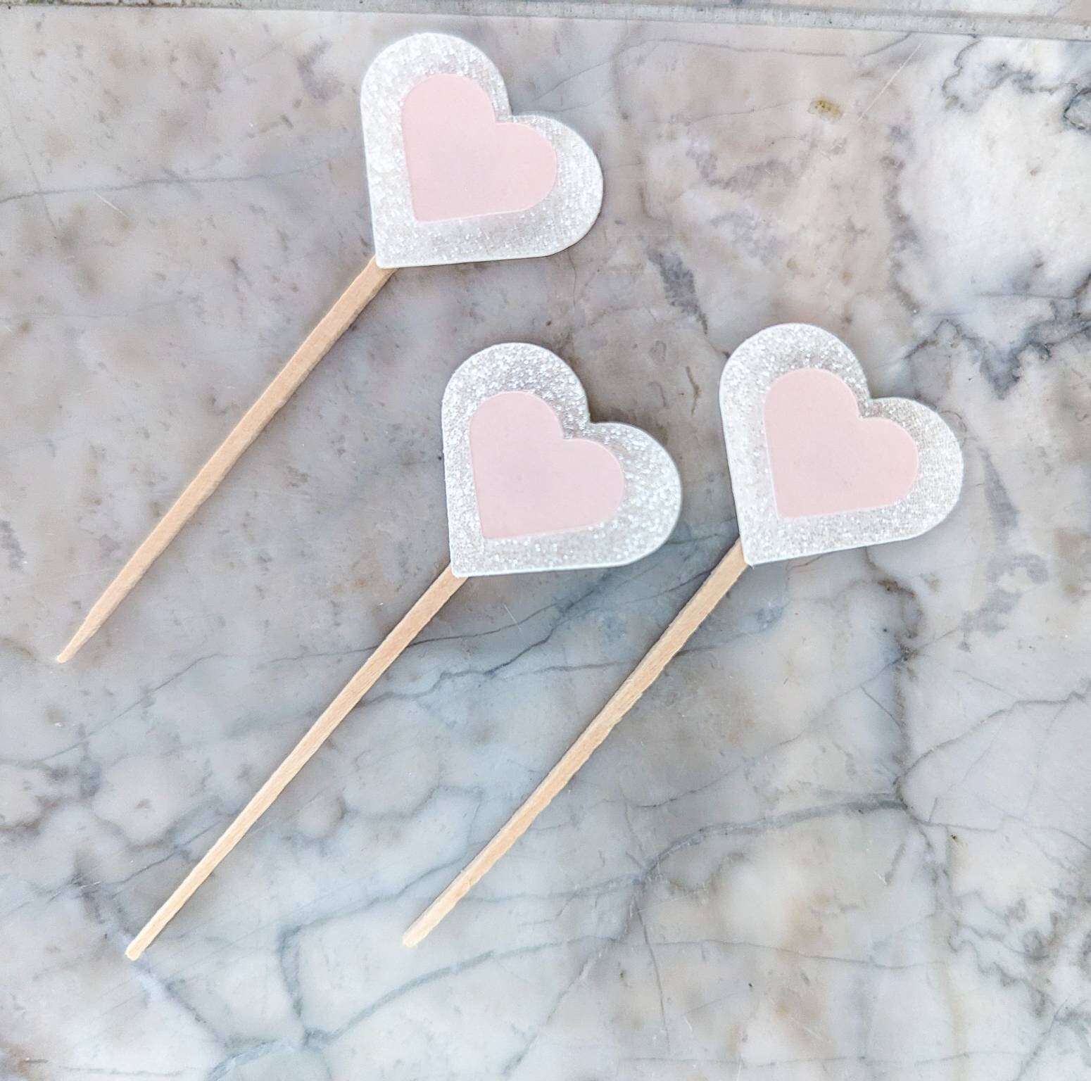 Heart Cupcake Toppers, Engagement Party Cupcake Toppers, Baby Shower ...
