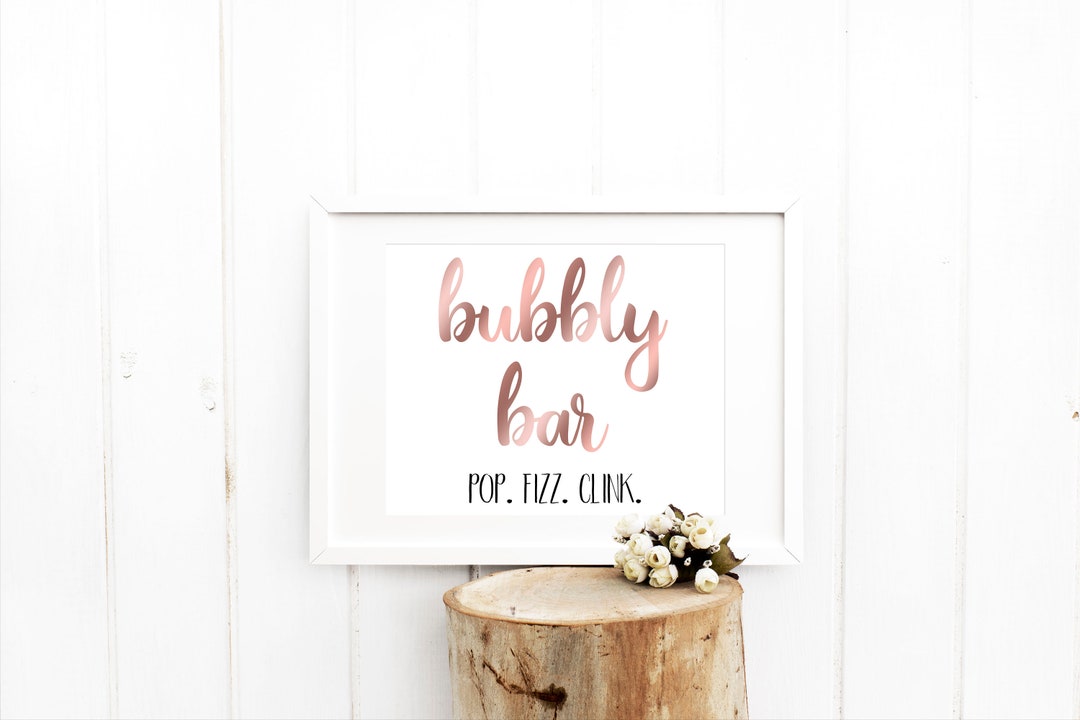 Bubbly Bar Sign, Printable Wedding Bar Sign, Mimosa Bar Sign, Bridal ...