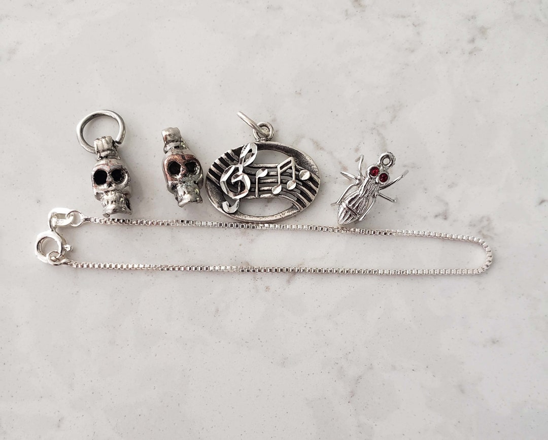 4 Rock N Roll Charms and Anklet - Etsy Norway