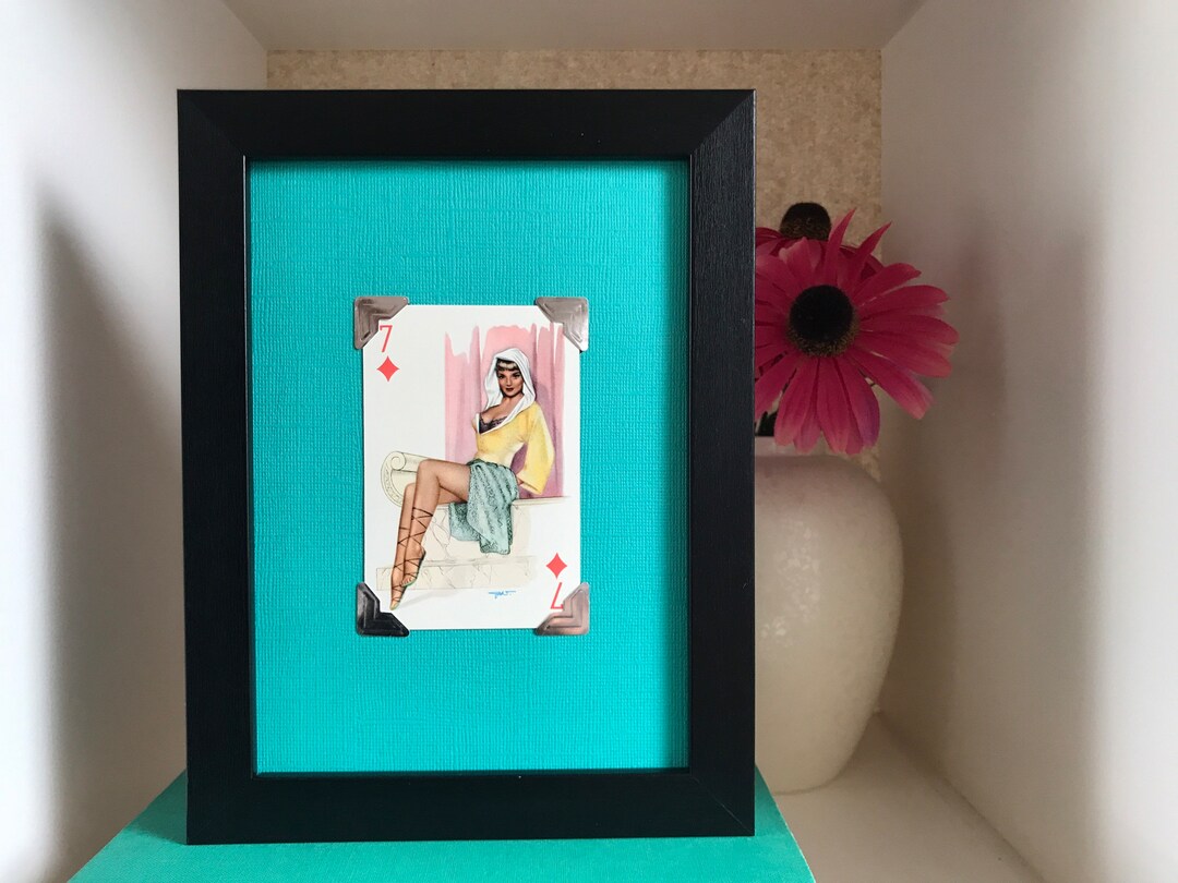 Vintage Pin up Playing Card Framed, 1950s Heinz Villiger Vintage ...