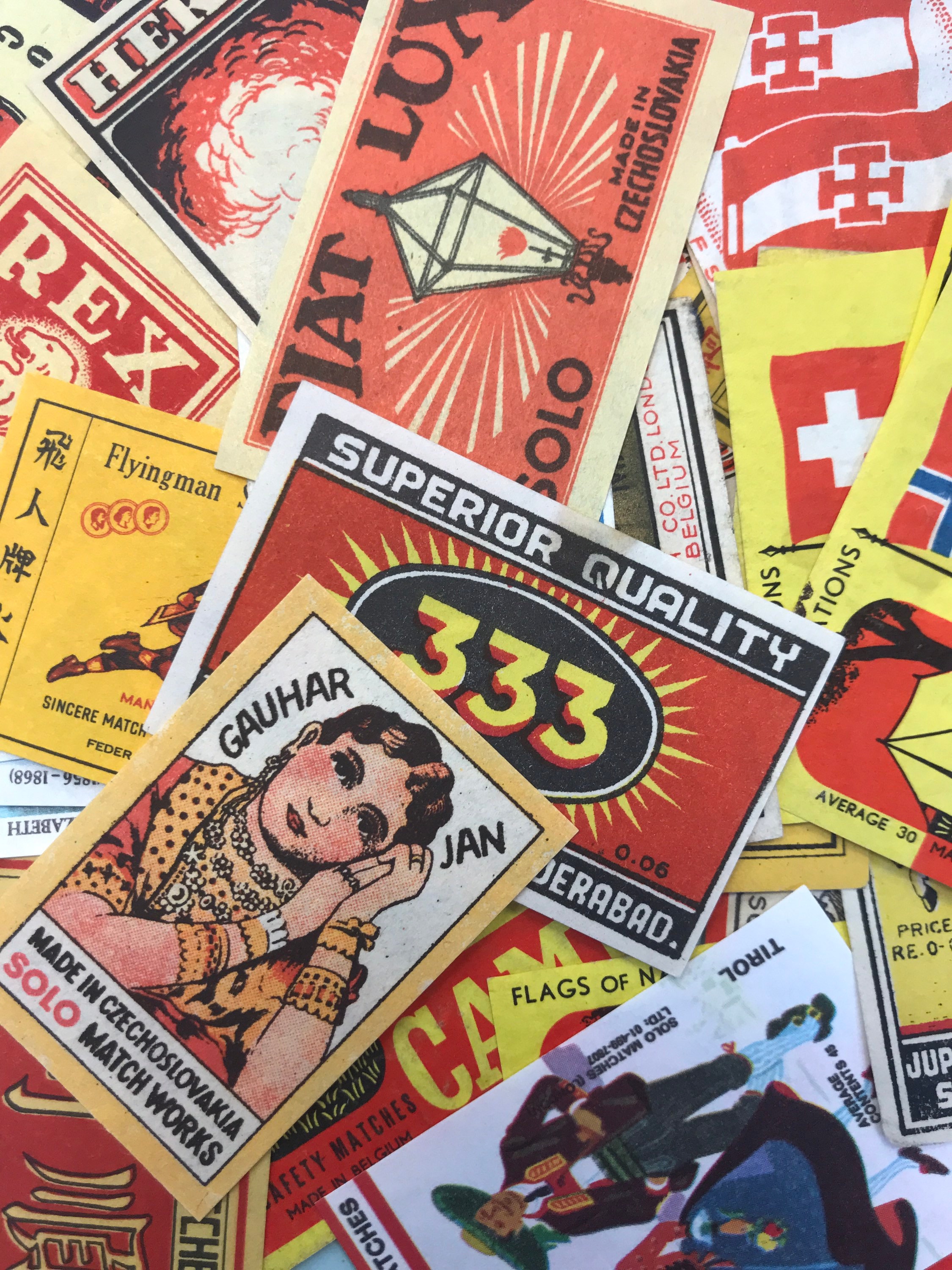Original Vintage Matchbox Labels Mixed Set of 10 Perfect for - Etsy