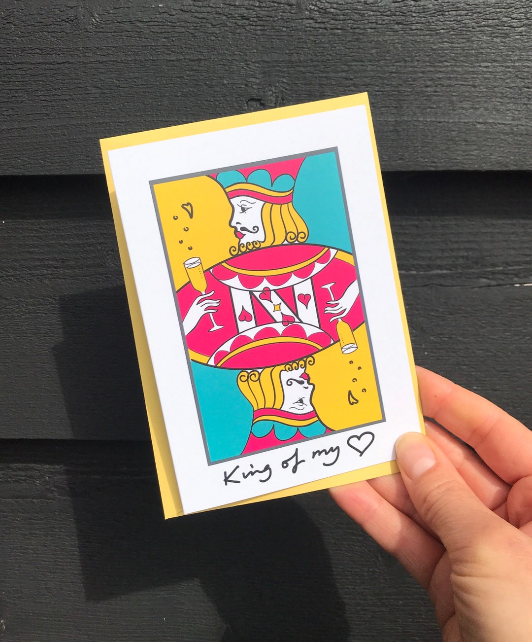 King of My Heart Valentines Card, Playing Card Design, Card for Him - Etsy