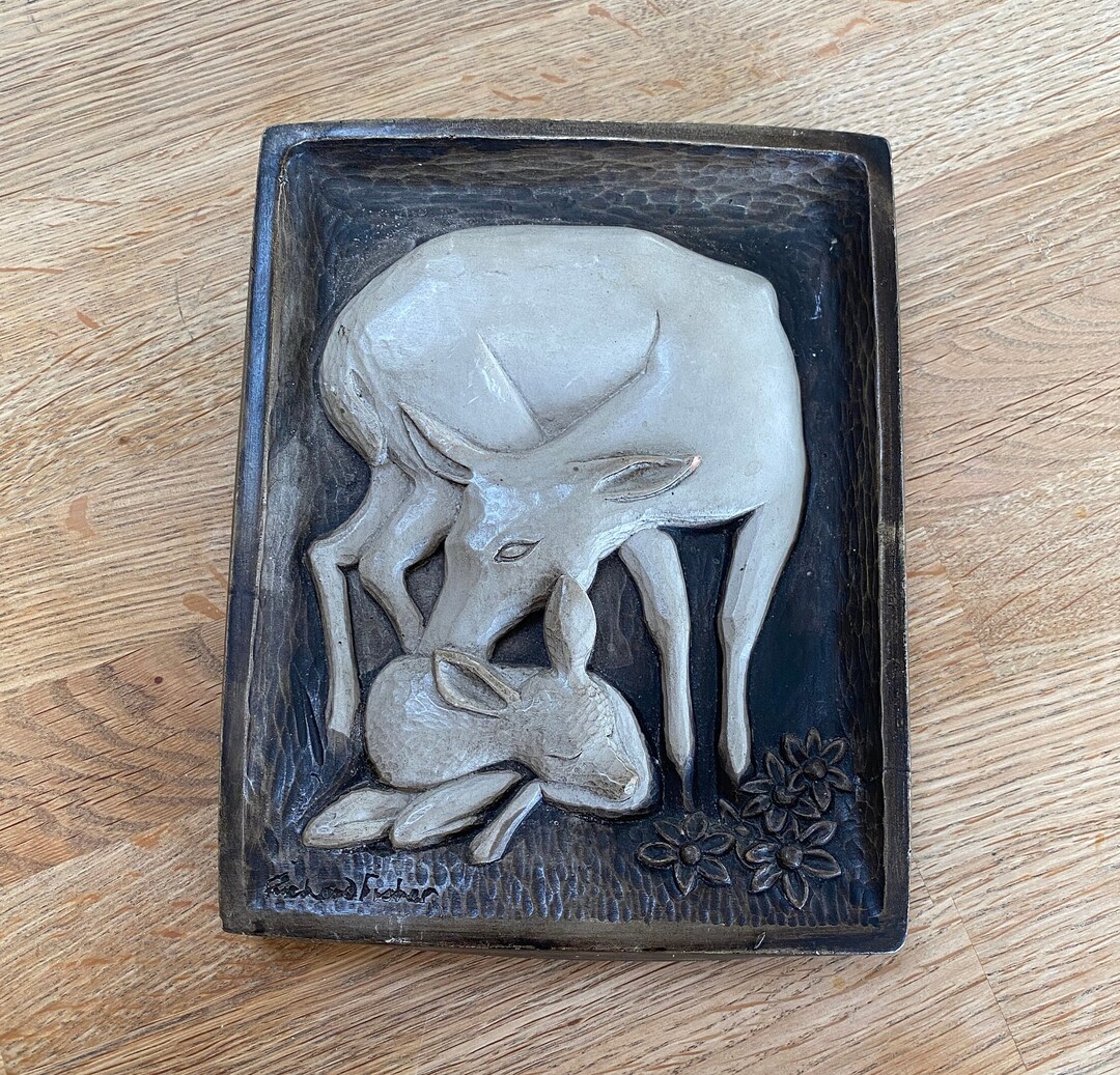 Mid-century Deer & Faun Wall Hanging - Richard Fisher Sculpture - Etsy
