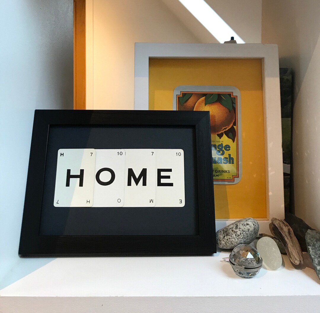 Handmade Framed Home Picture, Made With Vintage Cards, Housewarming ...