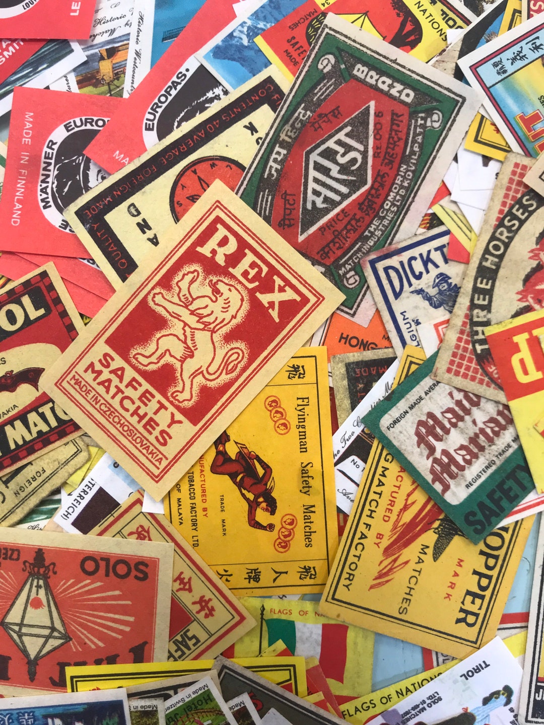 Original Vintage Matchbox Labels, Mixed Set of 10, Perfect for Junk ...