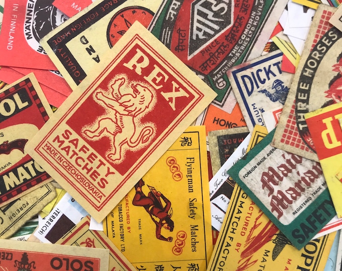 Original Vintage Matchbox Labels, Mixed Set of 10, Perfect for Junk ...