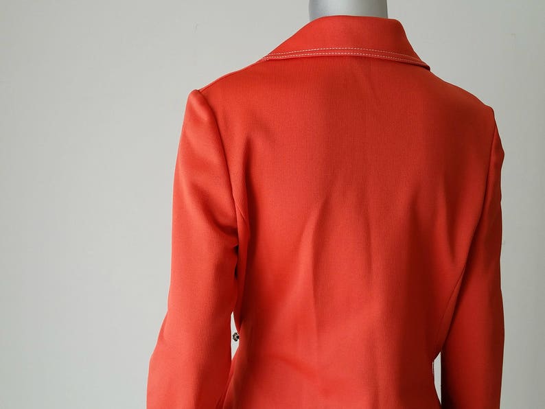 1970s Vintage Disco Jacket Dacron Polyester Orange Tangerine Cosplay ...
