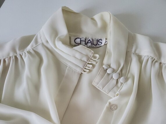 1970s/80s Vintage High Neck Blouse, Button Neck Blous… - Gem