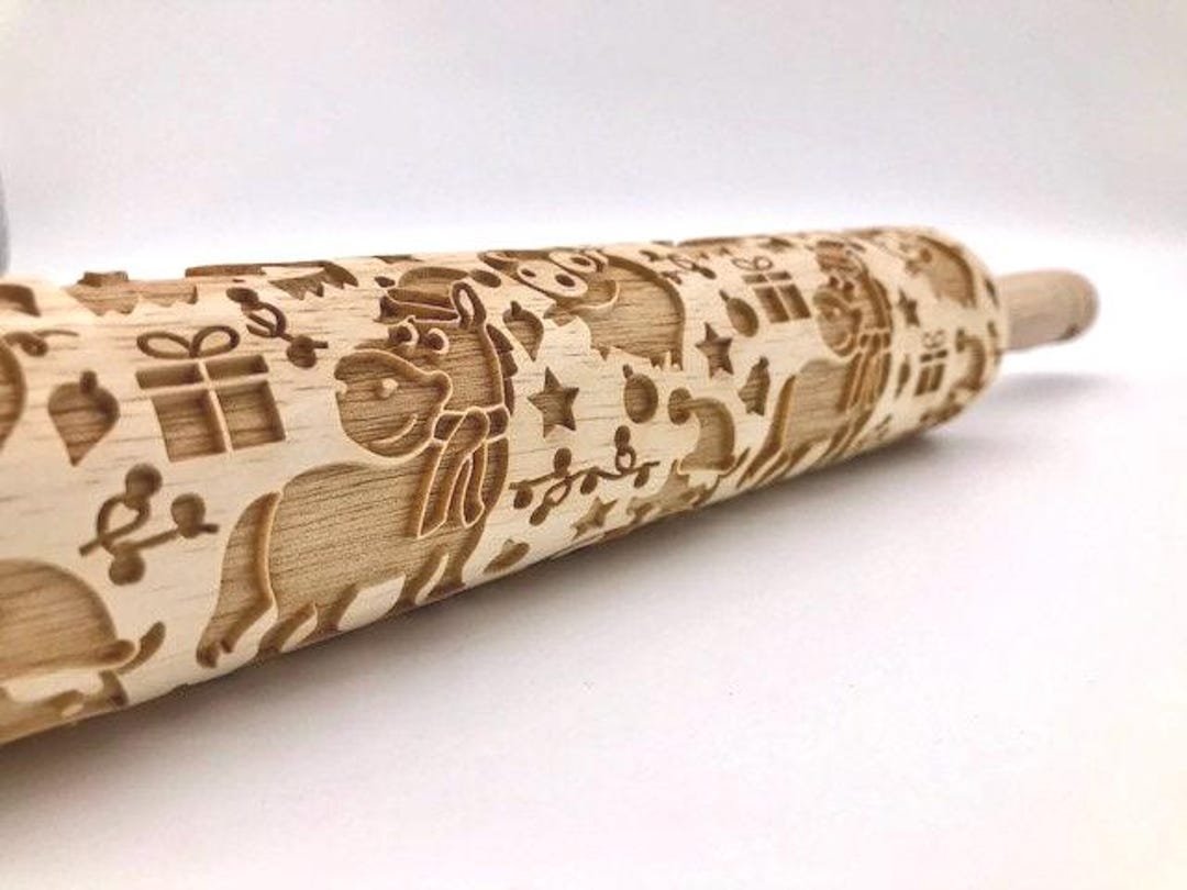 Whimsical Festive Farm Animal Rolling Pin for Festive Baking and Clay ...
