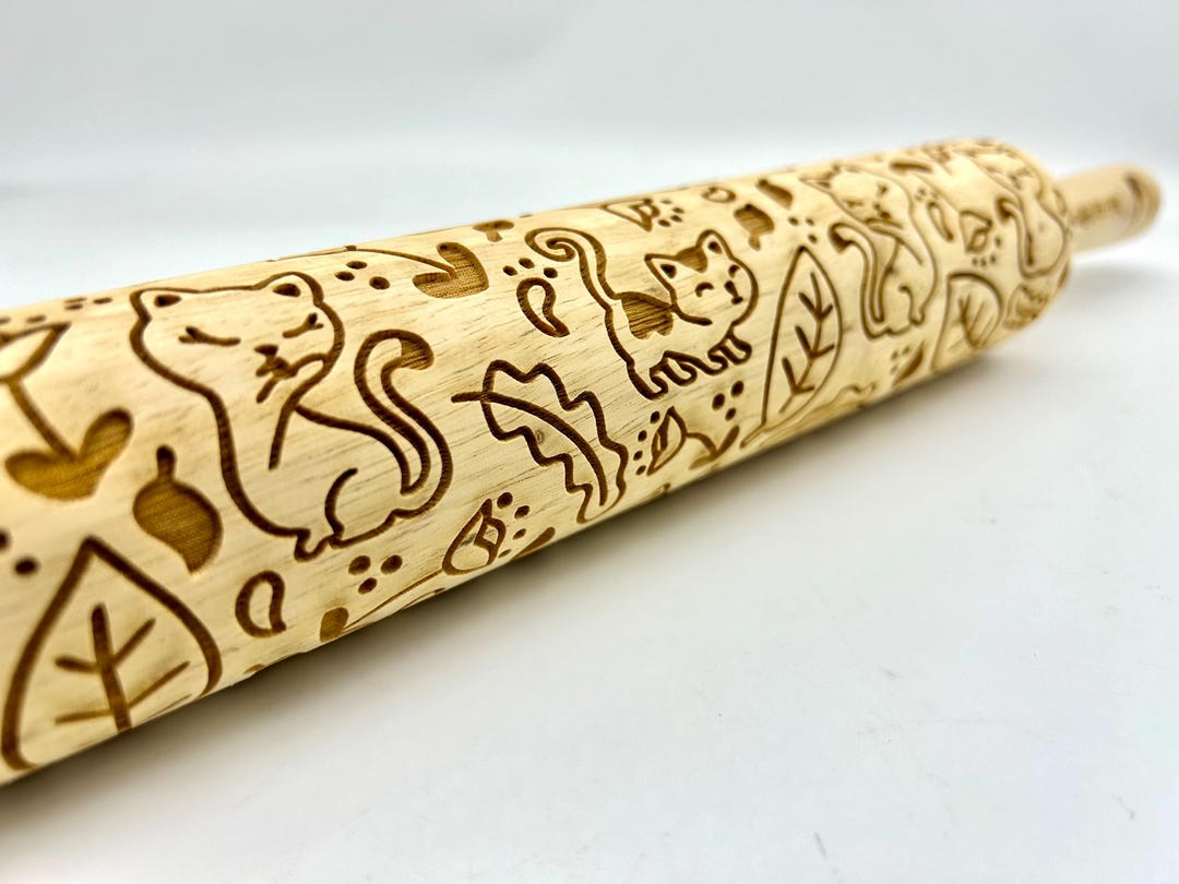 Nature Loving Kitty Cat Rolling Pin for Animal Lovers: Perfect Baking ...