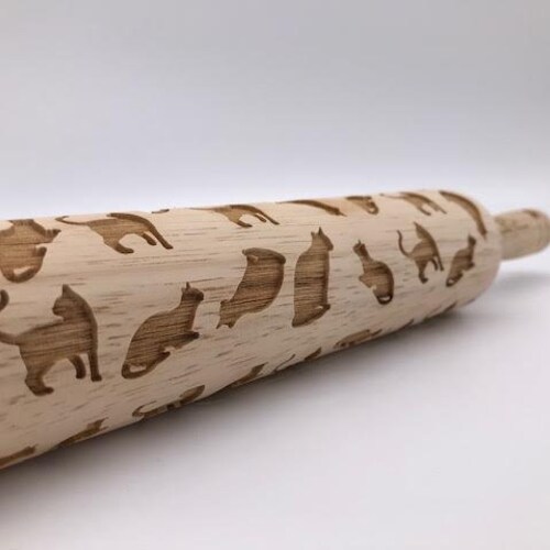 Cats Embossing Rolling Pin Engraved Rolling Pin Christmas | Etsy