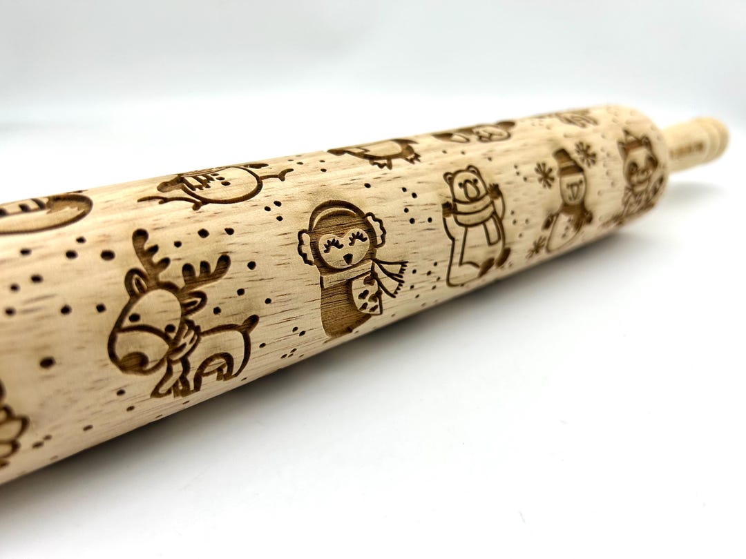 Holiday Baking Gift - Christmas Candies Rolling Pin | Clay Pottery ...