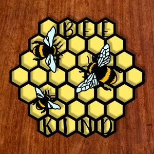 Bee Kind, Papercutting Template, DIY Template, Bees, Hive, Be Kind ...