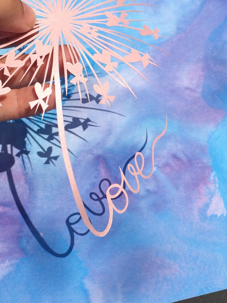 Love Papercut, Dandelion, Butterflies, Love, DIY Papercut, Template ...