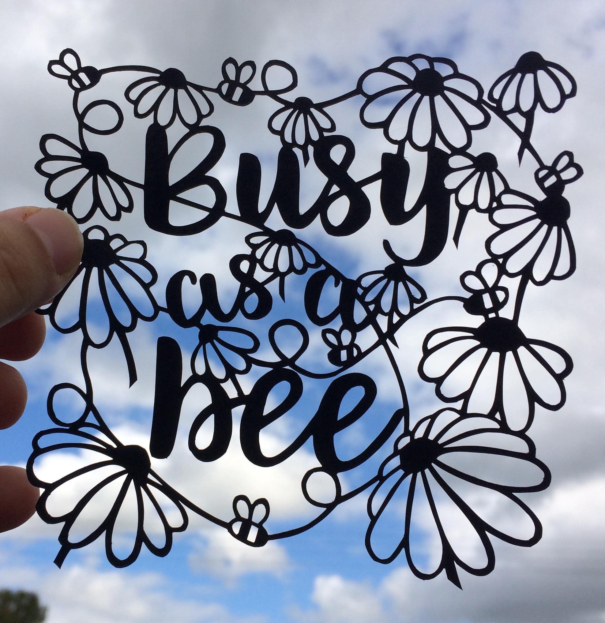 Busy as a Bee Papercut, Commercial Use, Busy Bee, Flowers, DIY Papercut ...