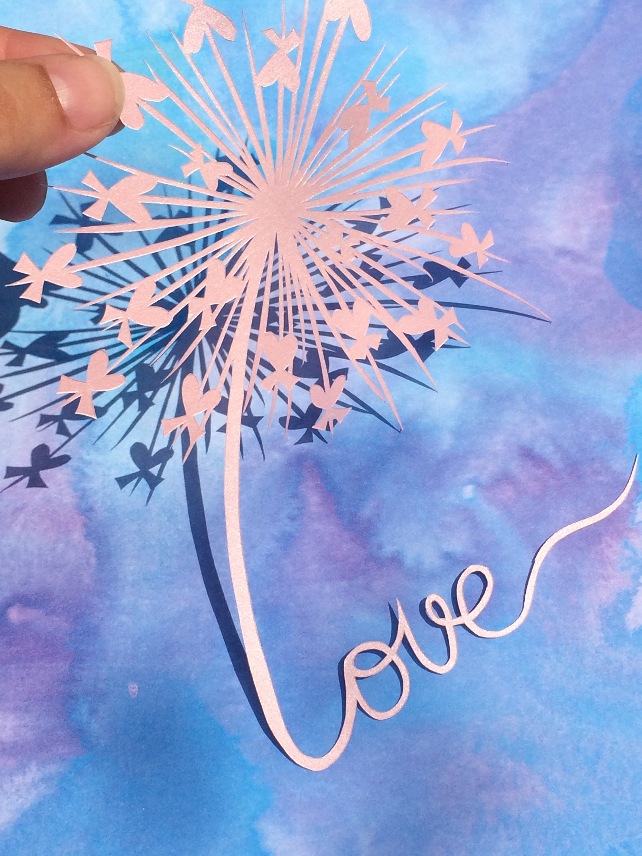 Love Papercut, Dandelion, Butterflies, Love, DIY Papercut, Template ...