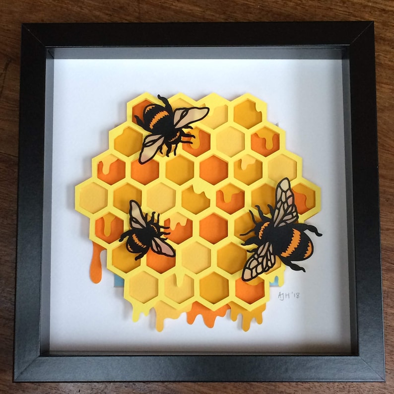 Honey Bee, Papercut Template, DIY, Instant Download, Bee, Honeycomb ...