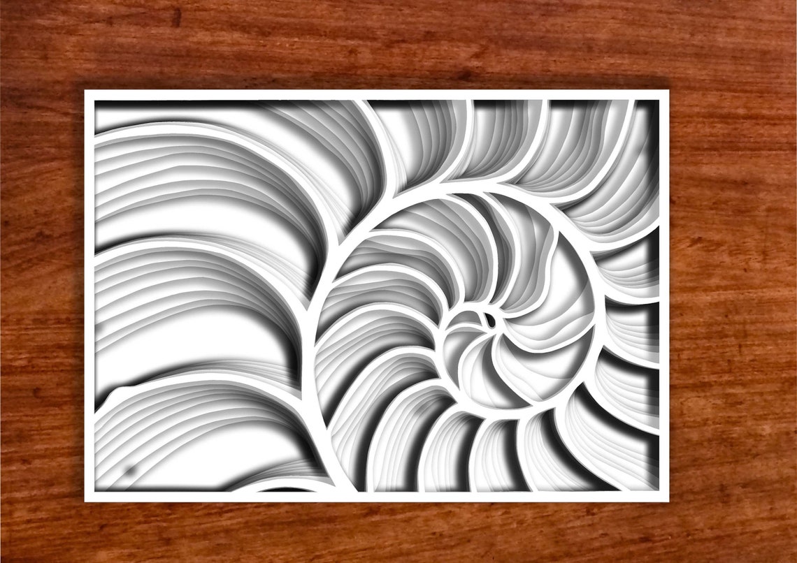Nautilus, Ammonite, Papercut, Template, Diy Template, Layered Papercut ...
