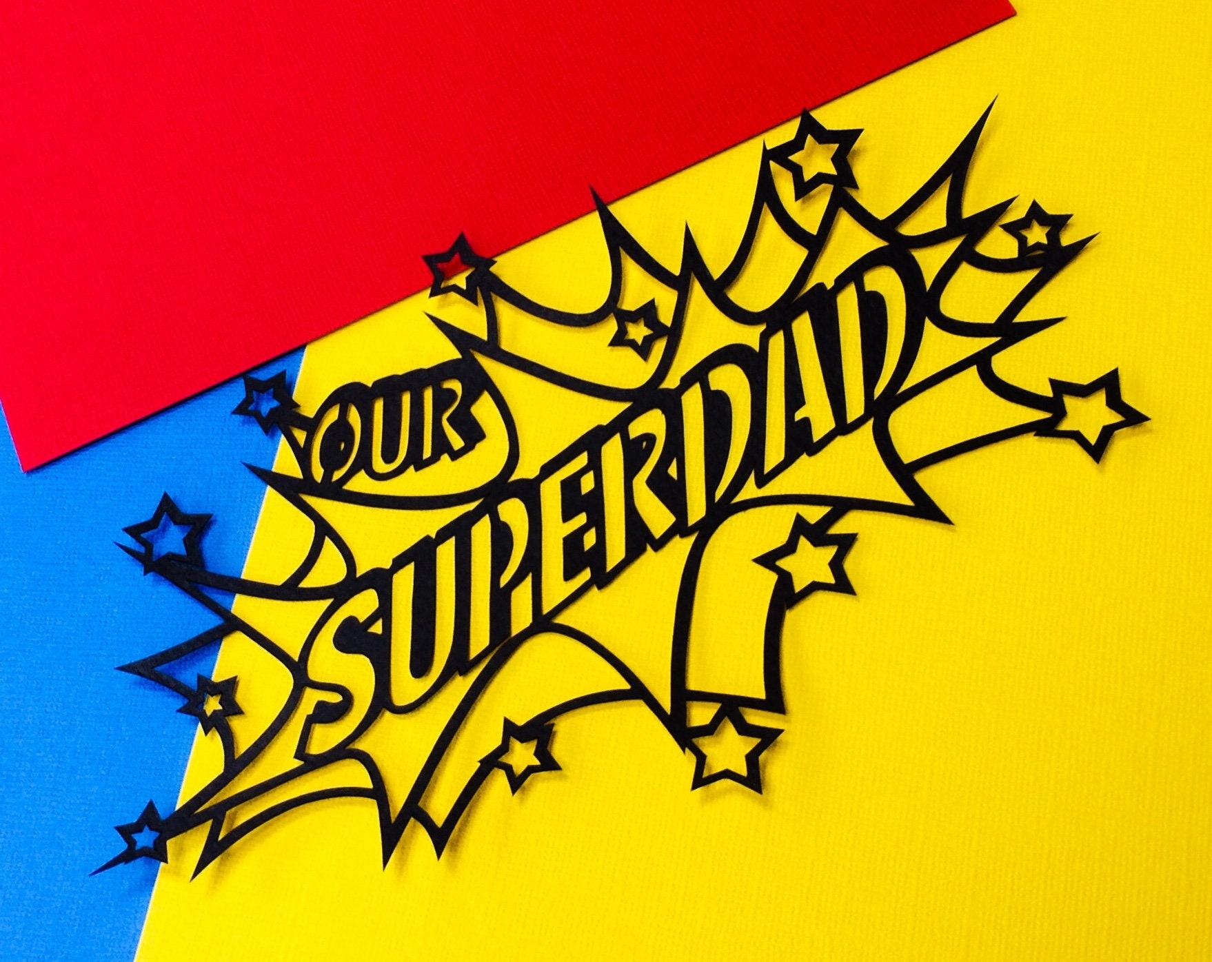Superdad, Papercutting Template, DIY Template, Superhero, Father's Day ...