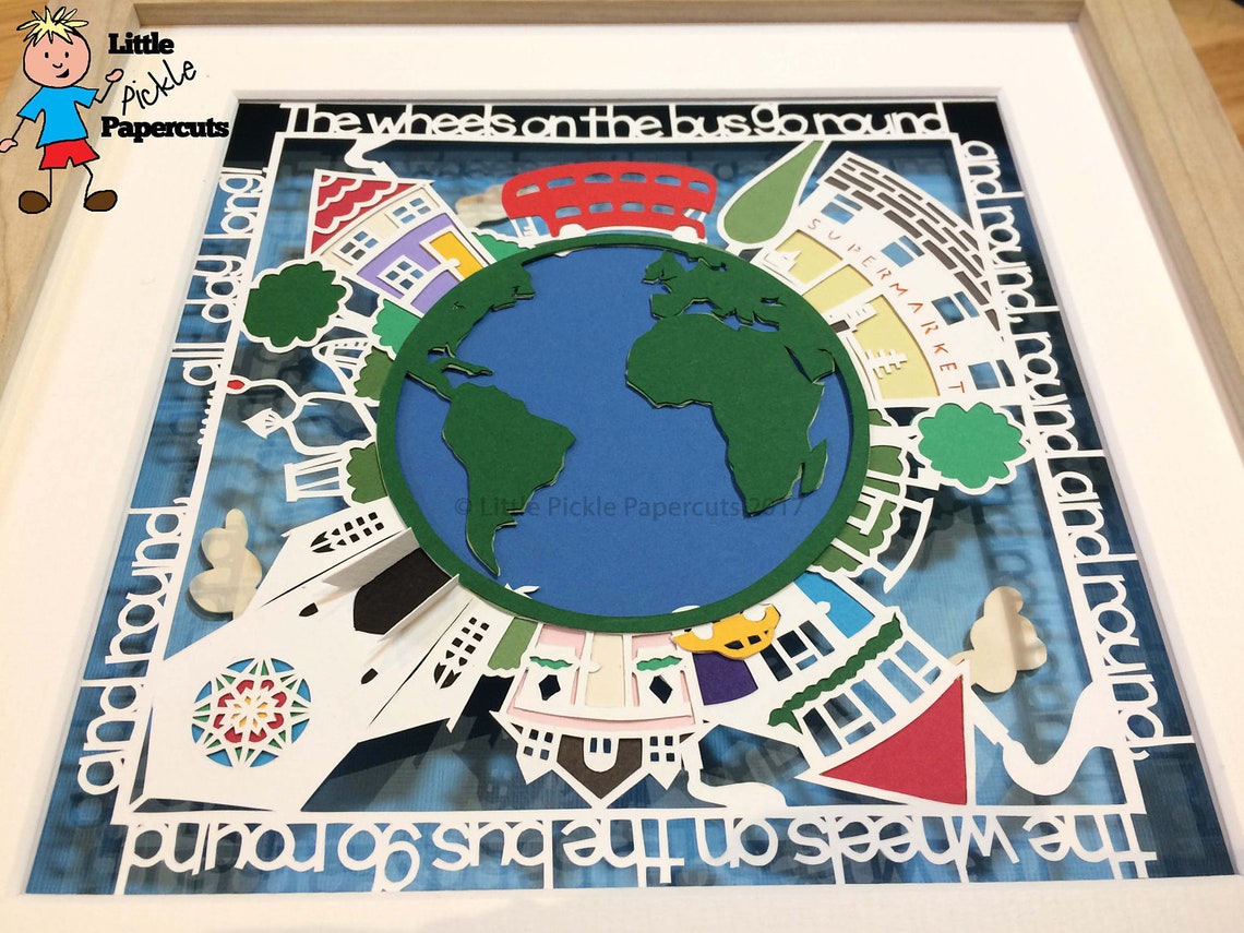 Papercut Template, Nursery Rhyme, "wheels on the Bus", Personal Use ...