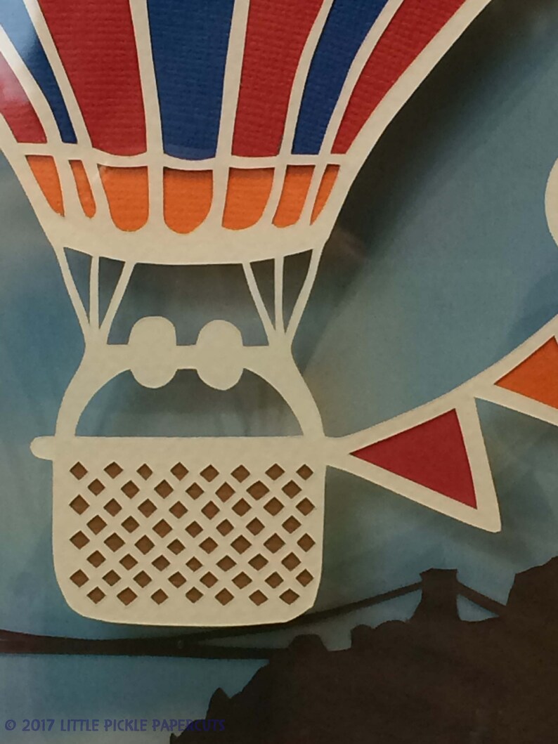 Hot Air Balloon, Fly High Little One, Birth Announcement, Papercutting ...