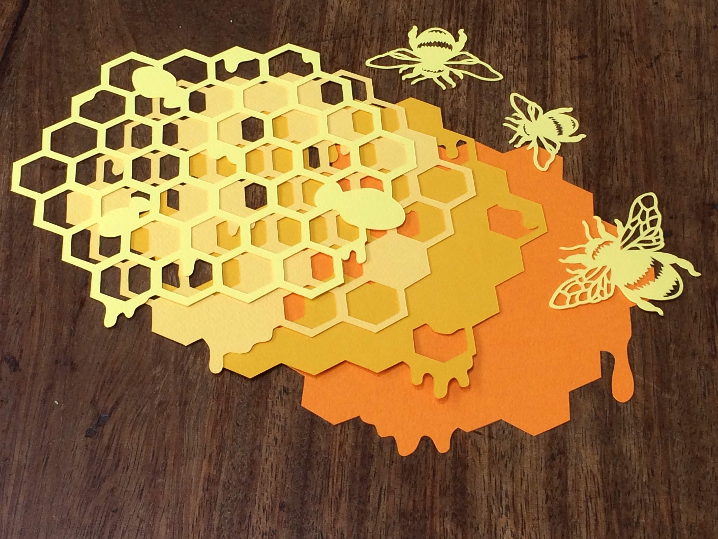 Papercut Design With Bees