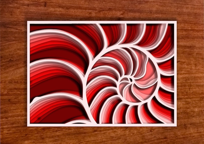 Nautilus, Ammonite, Papercut, Template, Diy Template, Layered Papercut ...