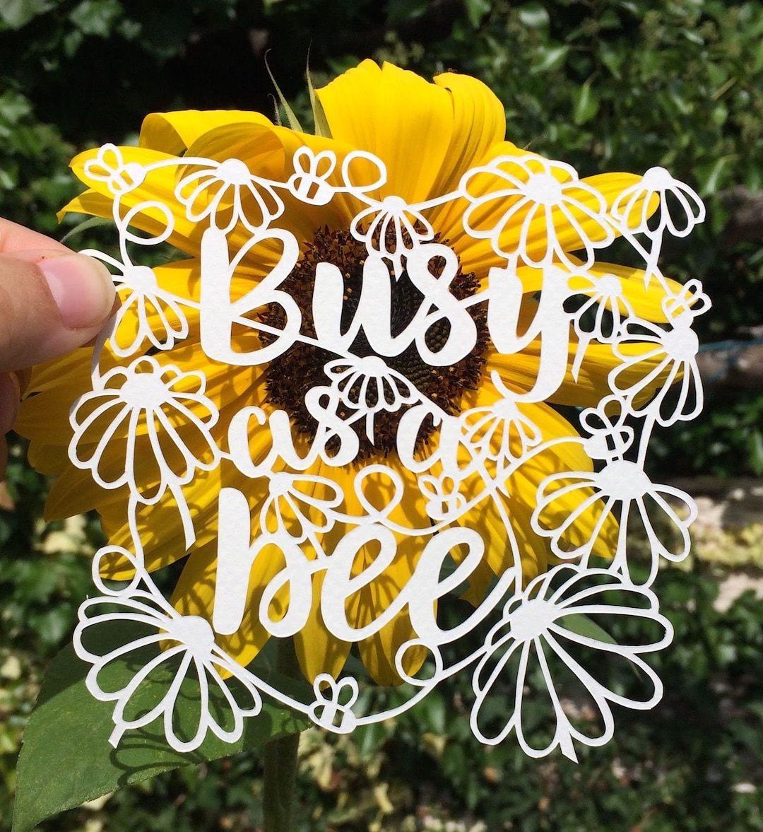 Busy as a Bee Papercut, Commercial Use, Busy Bee, Flowers, DIY Papercut ...