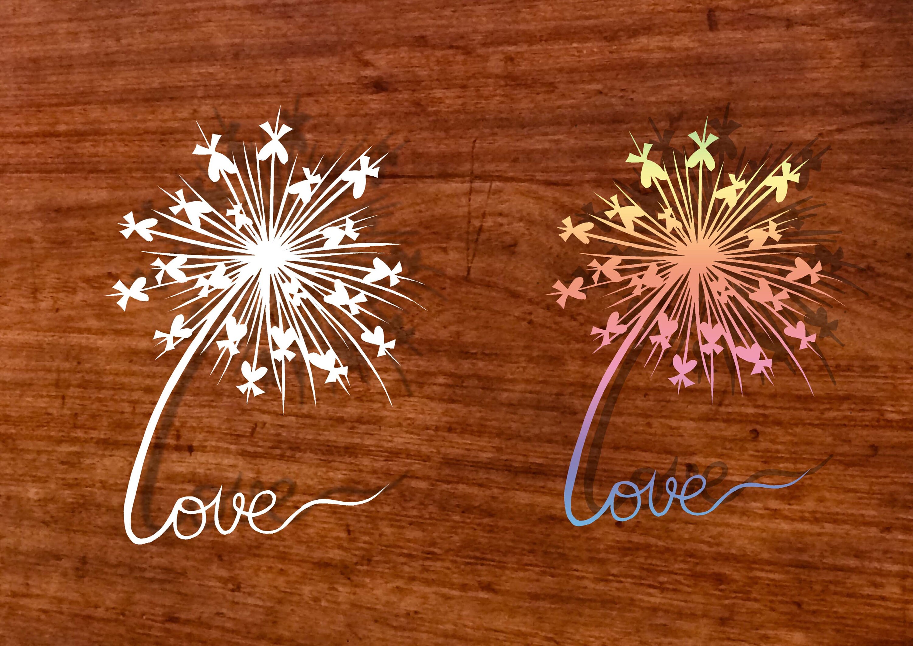 Love Papercut, Dandelion, Butterflies, Love, DIY Papercut, Template ...