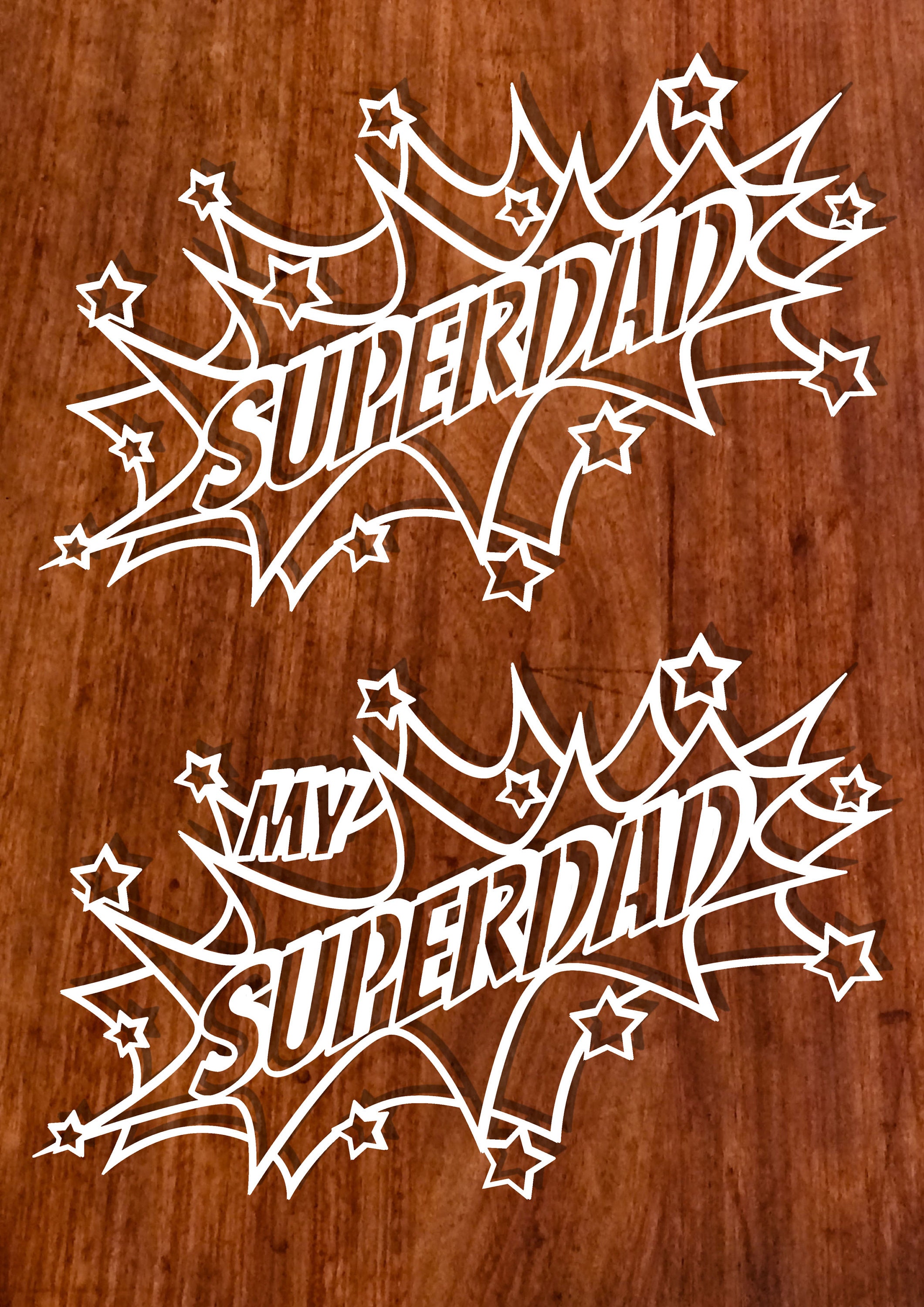 Superdad, Papercutting Template, DIY Template, Superhero, Father's Day ...