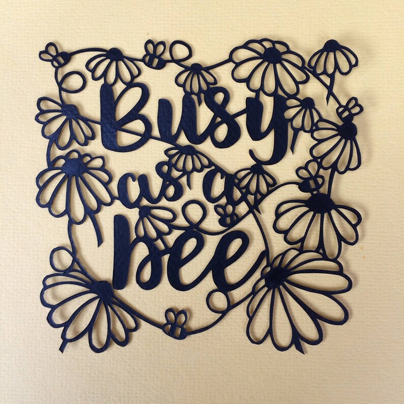 Busy as a Bee, Bees, Flowers, DIY Papercut, Template, Papercut Template ...
