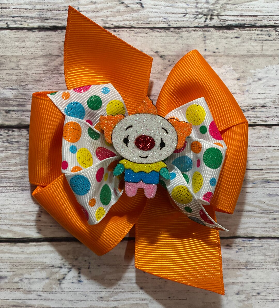 Clown Hair Bow, Clown Bow, Circus Clown Hair Bow, Circus Clown Bow ...