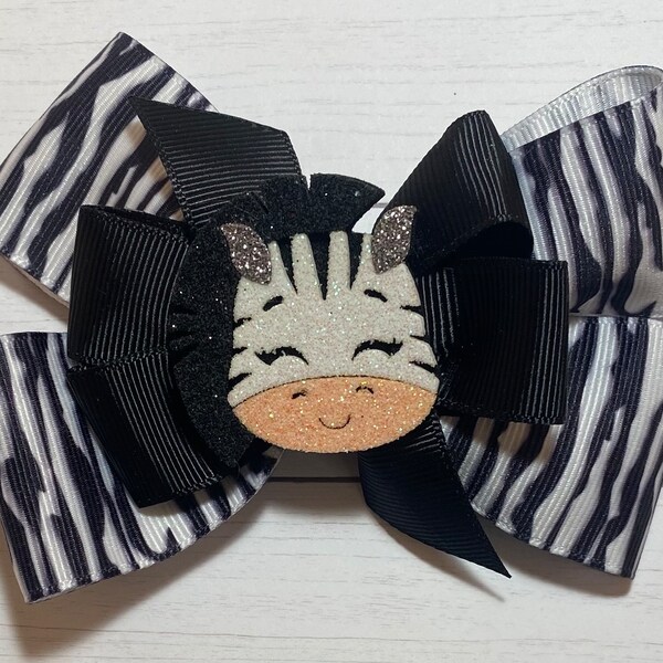 Zebra Hair Bow - Etsy
