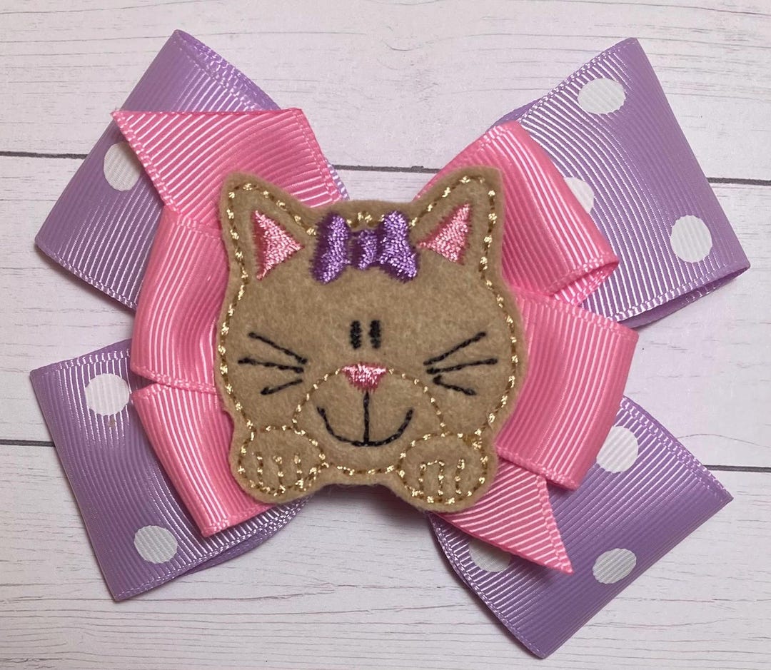 Kitty Cat Hair Bow, Kitty Cat Bow, Cat Bow, Cat Hair Bow, Adorable Hair ...