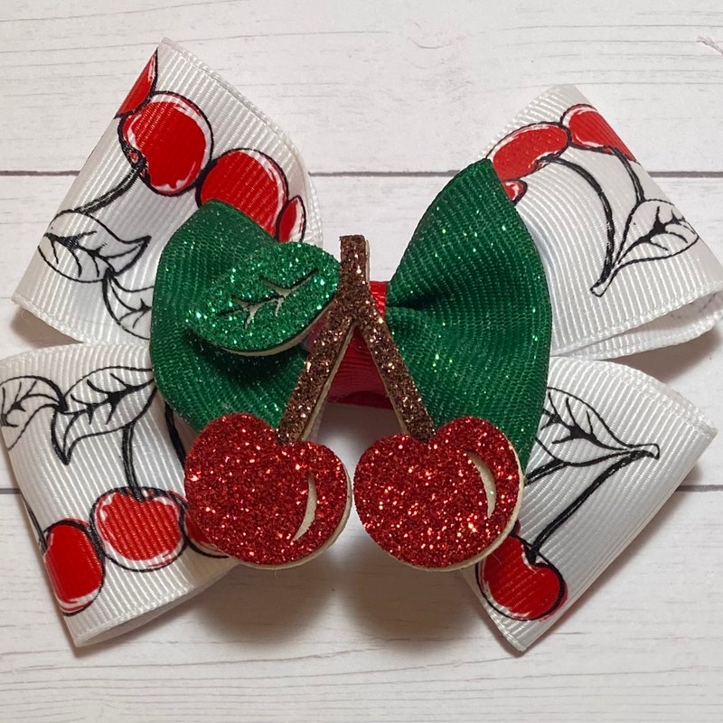 Cherry Hair Bow - Etsy