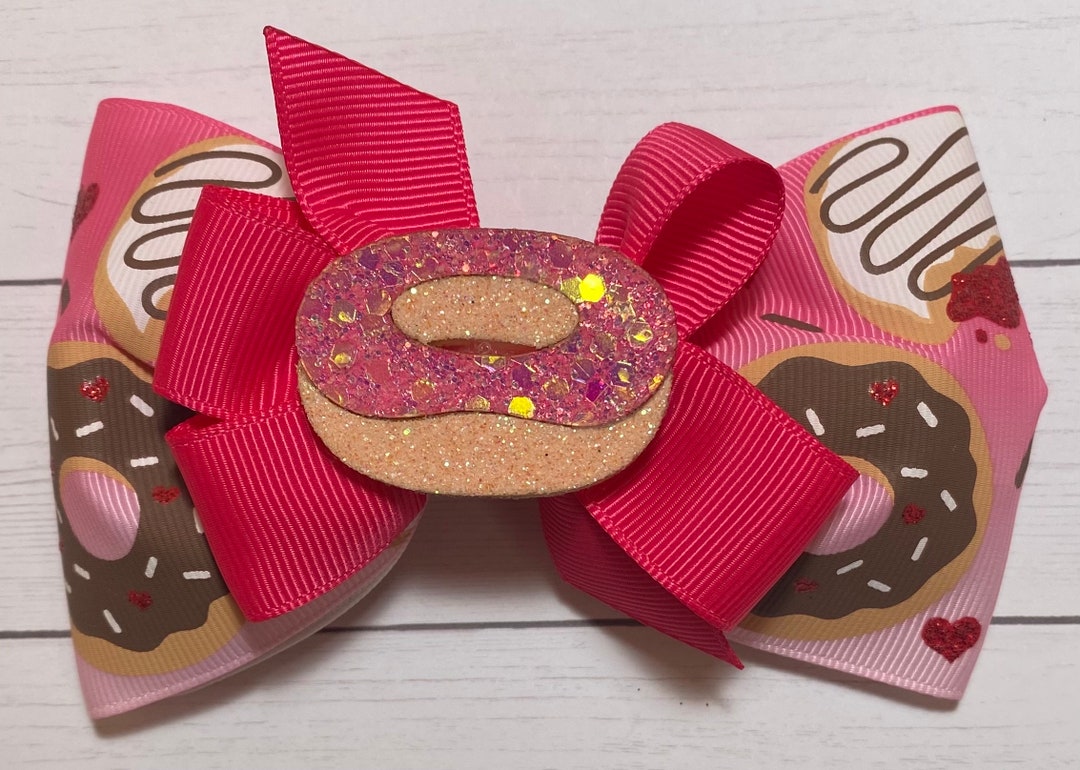 Donut Hair Bow, Donut Bow, Glitter Donut Bow, Doughnut Hair Bow ...