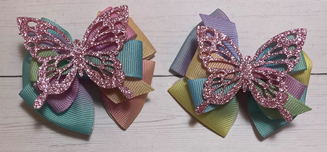 Beautiful Butterfly Hair Bows, Beautiful Butterfly Bows, Pastel ...