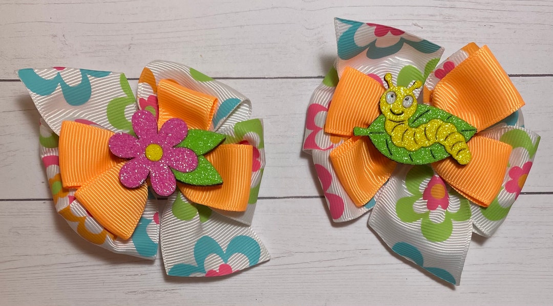 Flower Hair Bows, Flower Bows, Garden Hair Bows, Garden Bows ...