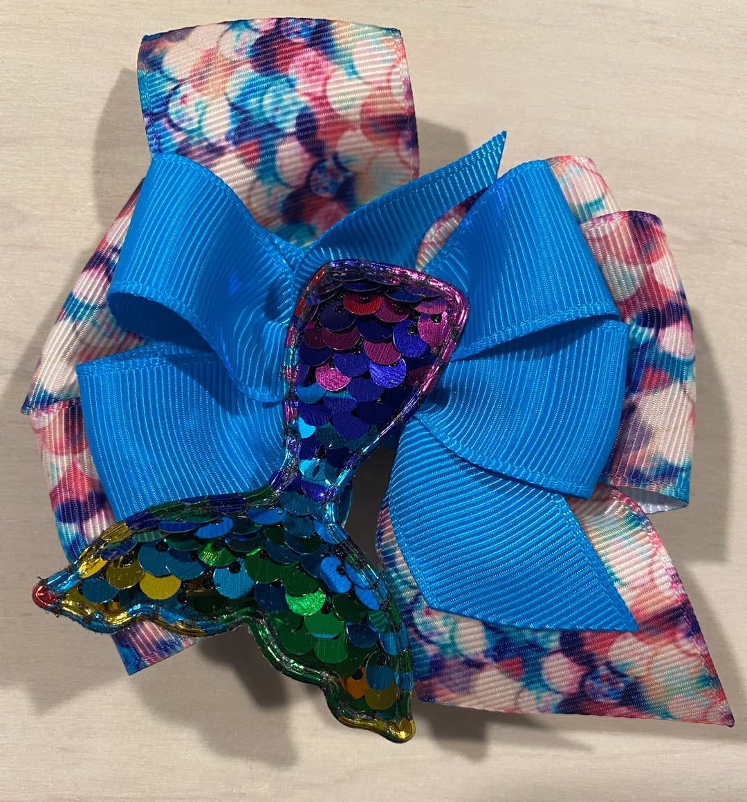 Mermaid Hair Bow Mermaid Bow Mermaid Tail Mermaid Tail Bow - Etsy