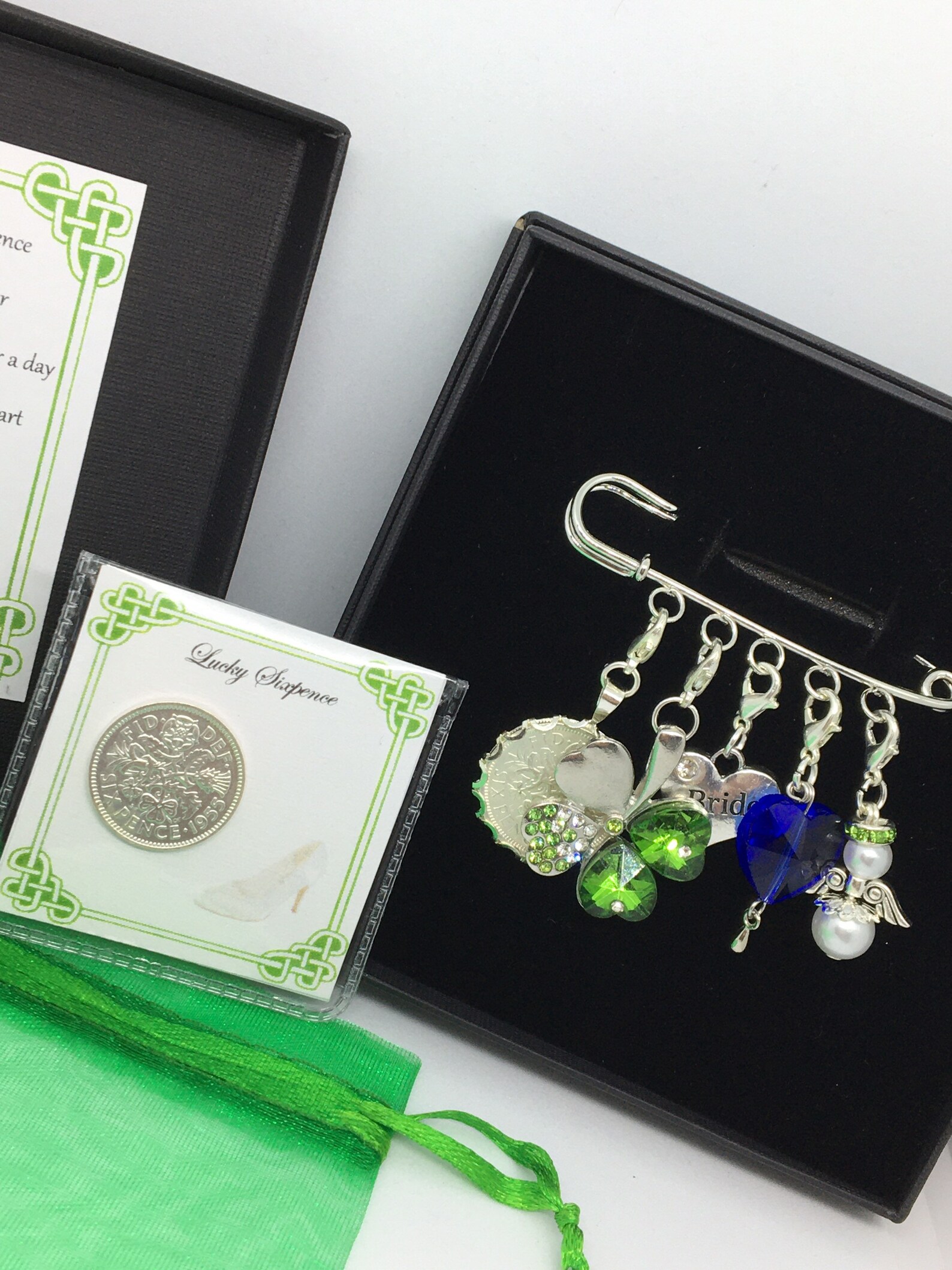 Irish Bridal Garter Charm Pin Wedding Gift. Something Old - Etsy