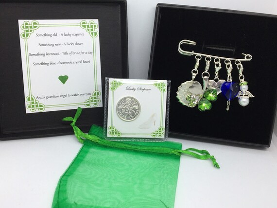 Irish Bridal Garter Charm Pin Wedding Gift. Something Old - Etsy