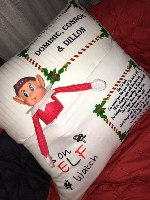 Personalised elf arrival filled cushion with elf Christmas | Etsy