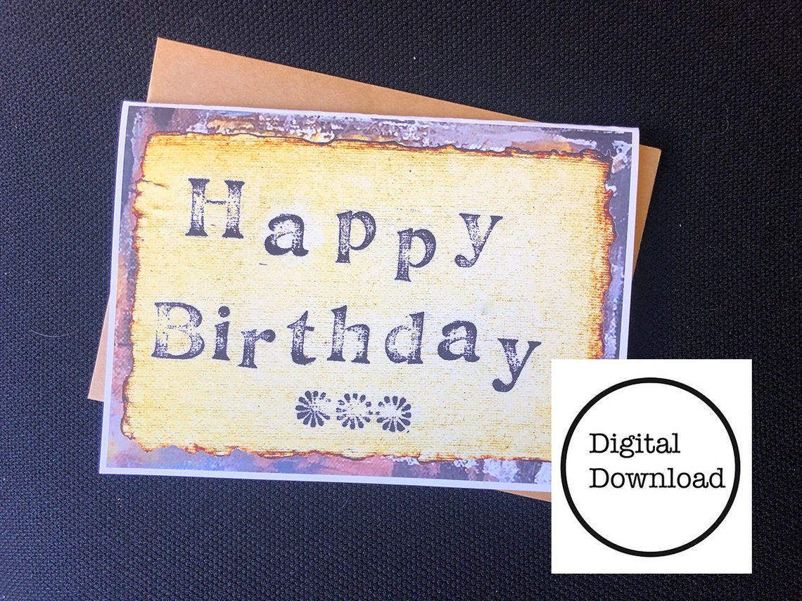 Happy Birthday Card DIGITAL Download Printable Birthday - Etsy