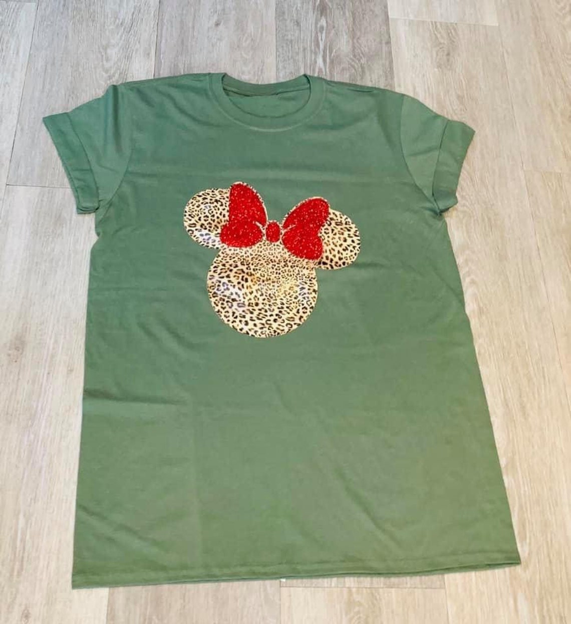 Minnie Mouse Inspired Leopard Print Personalised T Shirt Etsy