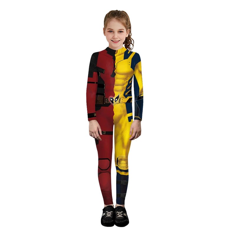 Deadpool Cosplay Costume for Adults & Kids, Jumpsuit Halloween Costumes ...