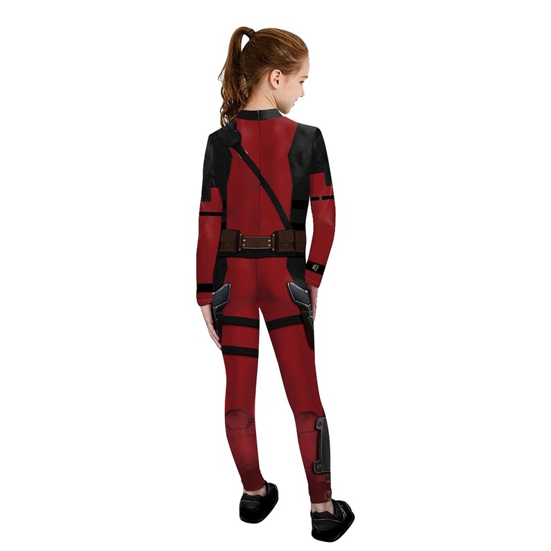 Deadpool Cosplay Costume for Adults & Kids, Jumpsuit Halloween Costumes ...