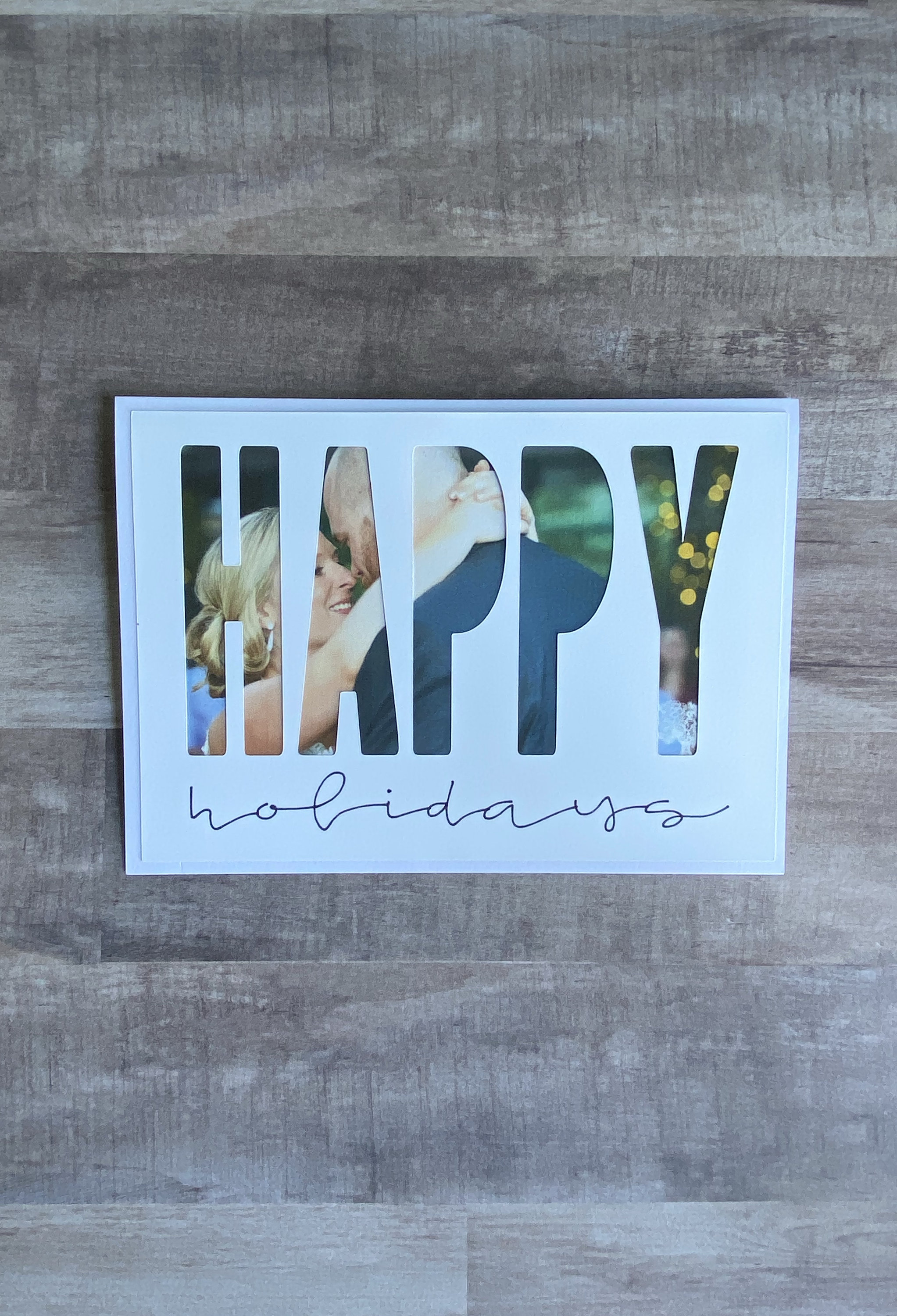 Handmade Christmas Card with Photo Insert Merry & Bright | Etsy