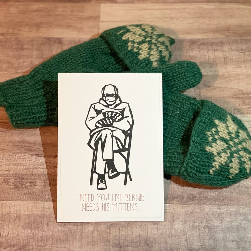 Mitten Card - Etsy
